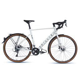 Gravelbike CHILLIZ "GL.08" Gr. 57, wei&szlig;, gl&auml;nzend, wei&szlig;, Fahrr&auml;der, 57cm, 28 Zoll (71,12cm) hinten: 28 Zoll (71,12cm)