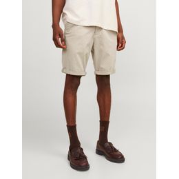Jack & Jones Chinoshorts JACK & JONES "JPSTBOWIE JJSHORT SA", Herren, Gr. L, N-Gr, oxford tan, Web, Obermaterial: 98% Baumwolle, 2% Elasthan, unifarben, slim fit kniefrei, Hosen Chinoshorts