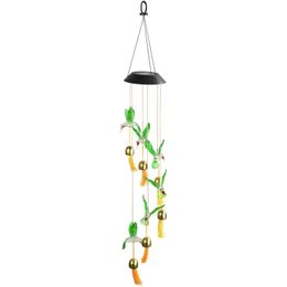LED Gartenleuchte Maximex "Modell Kolibri", mehrfarbig, B:12,5cm H:78cm L:12,5cm, Leuchten, LED Gartenleuchte, solarbetriebenes Windspiel mit 6 Glocken, dekorative Gartenbeleuchtung