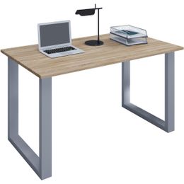 Schreibtisch Vcm "Schreibtisch B&uuml;rotisch Computertisch 110x80 Lona U", braun (silber, sonoma, eiche), B:110cm T:80cm, Tische, Schreibtisch