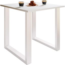 Esstisch Vcm "Premium Holz Esstisch K&uuml;chentisch Xona U 80x80", wei&szlig; (wei&szlig;, wei&szlig;), B:80cm T:80cm, Tische, Esstisch