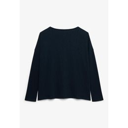 Langarmshirt Superdry "STUDIOS BOAT NECK SLUB LS TOP", Damen, Gr. M, eclipse navy, Single Jersey, Obermaterial: 60% Baumwolle, 40% Lyocell, unifarben, oversize normal, Rundhals, Shirts Langarmshirt, Baumwollmischung, oversize