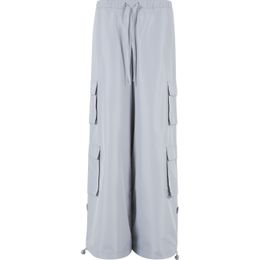Cargohose Urban Classics "Urban Classics Damen Ladies Ripstop Double Cargo Pants", Damen, Gr. XS, US-Gr&ouml;&szlig;en, lightasphalt, 100% Polyester, unifarben, loose fit, Hosen Cargohose