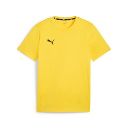 Trainingsshirt Puma "TEAMGOAL CASUALS TEE", Herren, Gr. L, faster gelb, Puma schwarz, Jersey, Obermaterial: 100% Baumwolle, unifarben, regular fit normal, Rundhals, Shirts, gerader Abschluss, Kurzarm, f&uuml;r Sportmode, Rundhalsausschnitt