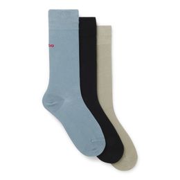 Businesssocken HUGO UNDERWEAR "3P RS UNI CC", Herren, Gr. 39-42, light, pastel blau 456, Baumwollmischung, elastisch, Socken, mit kontrastfarbenen HUGO Logo-Schriftzug
