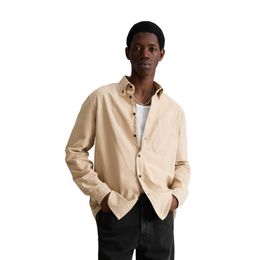 Marc O'Polo Langarmhemd MARC O'POLO DENIM "mit Stehkragen", Herren, Gr. L, Normalgr&ouml;&szlig;en, frosty sand, Obermaterial: 100% Baumwolle, unifarben, regular fit, Doppelmanschette, Hemden