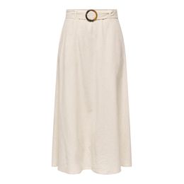 Jacqueline de Yong Maxirock JDY "JDYMILAN LINEN HW BELTED SKIRT WVN DIA", Damen, Gr. M, oatmeal detail:melange, Web, Obermaterial: 45% Baumwolle, 35% Viskose, 20% Leinen, meliert, R&ouml;cke Maxirock, Sommerrock mit Leinen