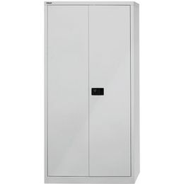Bisley UNIVERSAL Fl&uuml;gelt&uuml;renschrank, HxBxT 1950 x 914 x 400 mm, mit Garderobeneinsatz, lichtgrau