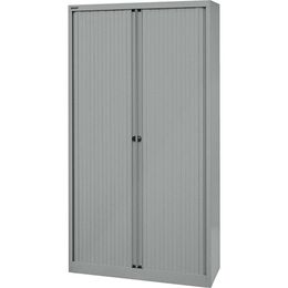Bisley Euro-Rollladenschrank, Breite 1000 mm, 4 Fachb&ouml;den, silber