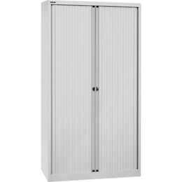 Bisley Euro-Rollladenschrank, Breite 1000 mm, 4 Fachb&ouml;den, lichtgrau