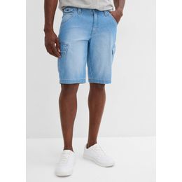 bonprix Leichte Jeans-Cargobermuda aus reiner Baumwolle Relaxed Fit (2er Pack), blau, Gr.38, L&auml;ssige Jeansbermuda im Loose Fit aus reiner Baumwolle mit Cargotaschen, aus 100% Baumwolle