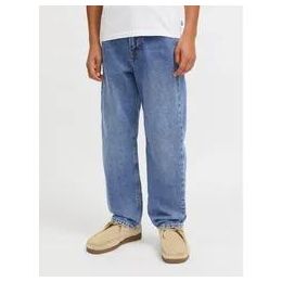Jack & Jones Relax-fit-Jeans JACK & JONES JUNIOR "JJICHRIS mit Abriebeffekten und hohem Tragekomfort", Jungen, Gr. 164, N-Gr, blau (blau denim), Denim/Jeans, Obermaterial: 100% Baumwolle, Abriebeffekte, relaxed fit kn&ouml;chellang, Jeans, Abriebeffekte, modisch, relaxed fit, Denim