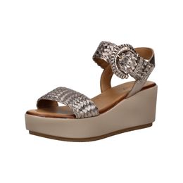 Keilsandalette Inuovo "Inuovo Sandalen Leder", Damen, Gr. 40, ash, Leder, Schuhe