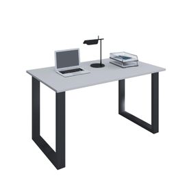 Schreibtisch Vcm "Schreibtisch B&uuml;rotisch Computertisch 140x80 Lona U", grau (schwarz, grau), B:140cm T:80cm, Tische, Schreibtisch