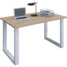 Schreibtisch Vcm "Schreibtisch B&uuml;rotisch Computertisch 140x50 Lona U", braun (wei&szlig;, sonoma, eiche), B:140cm T:50cm, Tische, Schreibtisch