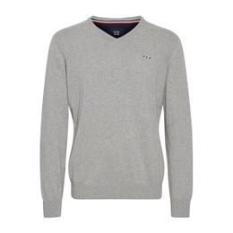 Strickfleece-Pullover FQ1924 "Strickpullover FQFynjard", Herren, Gr. 3XL, grau (stone mix), Obermaterial: 100% Baumwolle CO., Pullover