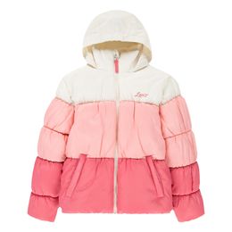 Winterjacke LEVI'S KIDS "LVG COLOR BLOCK PUFFER", M&auml;dchen, Gr. 12 (152), rosa (rapture rose), Web, Obermaterial: 100% Polyester, regular fit normal, elastischer Bund, Jacken Winterjacke, in Colorblocking-Optik, for Girls