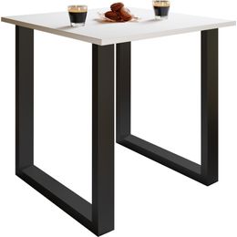 Esstisch Vcm "Premium Holz Esstisch K&uuml;chentisch Xona U 80x80", wei&szlig; (schwarz, wei&szlig;), B:80cm T:80cm, Tische, Esstisch