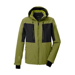 Skijacke Killtec "KSW 47 MN SKI JCKT", Herren, Gr. L, pistazie, Obermaterial: 100% Polyester;Futter: 100% Polyester;F&uuml;llung: 100% Polyester, Jacken Skijacke, Herren Skijacke: wasserdicht, atmungsaktiv, abnehmbare Kapuze