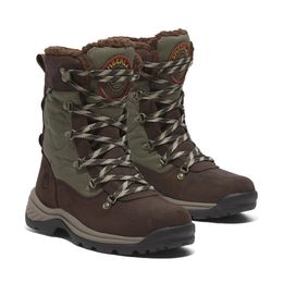 Winterstiefel Timberland "CHOCORUA TALL LACE UP WATERPROOF SNOW BOOT", Damen, Gr. 38,5, braun (schwarz braun full grain), Leder, Schuhe Winterstiefel, Snowboots, Winterboots, Winterschuhe, wasserdicht