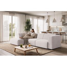 Ecksofa OTTO HOME "Merid L-Form, B: 295 cm - OTTO. Verl&auml;ssliche Qualit&auml;t.", beige (creme), B:295cm H:70cm T:162cm, Samtcord (92% Polyester, 8% Polyamid), Sofas, Ecksofa, jederzeit durch Module erweiterbar, Topseller