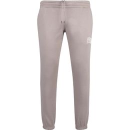 Jogginghose DROPSIZE "Dropsize HEAVY MIRRORED LOGO JOGGER", Herren, Gr. S, US-Gr&ouml;&szlig;en, simplytaupe, 70% Baumwolle, 30% Polyester, oversize, Hosen Jogginghose