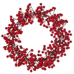 Kunstkranz Creativ green "Beerenkranz", rot, T:8cm &Oslash;:31cm, Kunststoff, Kunstpflanzen, mit biegsamen Beerenzweigen