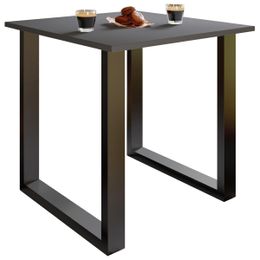 Esstisch Vcm "Premium Holz Esstisch K&uuml;chentisch Xona U 80x80", schwarz (schwarz, anthrazit), B:80cm T:80cm, Tische, Esstisch