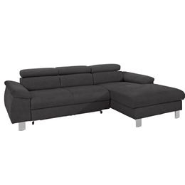 Ecksofa COTTA "Komaris L-Form, B: 244 cm", mud, B:244cm H:72cm T:166cm, Microfaser PRIMABELLE (100% Polyester);Kunstleder SOFTLUX(100%Polyurethan);Feinstruktur (100% Polyester);Kunstleder SOFTLUX/Struktur (100%Polyurethan, 90%Polyester, 10% Polyacryl), Sofas, Ecksofa, mit Kopfteilverstellung, optional Bettfunktion, Bettkasten & Licht