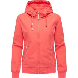 Outdoorjacke Ragwear "Oggie YOUMODO", Damen, Gr. 4XL (48), koralle, Obermaterial: 100% Polyester. Innenfutter: 100% Polyester, Basic, gerade h&uuml;ftbedeckend, hoch geschlossener Ausschnitt, &Auml;rmel ohne &Auml;rmelschlitz B&uuml;ndchen mit Windstopper, Jacken Outdoorjacke, Wasserdichte und atmungsaktive &Uuml;bergangsjacke