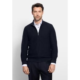 Sweatjacke OLYMP "OLYMP Casual Strick", Herren, Gr. XL, marine, 100% Baumwolle, Sweatjacken Sweatjacke