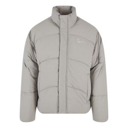 Winterjacke Karl Kani "Karl Kani Karl Kani Small Signature Puffer Jacket", Herren, Gr. L, light grau, 100% Polyester, mehrfarbig, normal, amerikanischer Ausschnitt, Jacken Winterjacke
