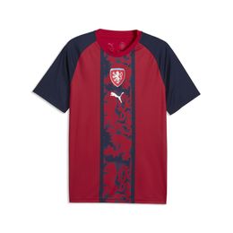 Trainingsshirt Puma "Tschechien Aufw&auml;rmtrikot Herren", Damen, Gr. L, schwarz cherry navy rot blau, Obermaterial: 100% Polyester, slim fit, Rundhals, Shirts