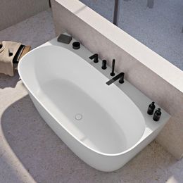 neoro n50 Vorwand-Badewanne L: 160 B: 84,5 H: 60 cm, mit pflegeleichter Oberfl&auml;che, BN0803WM,