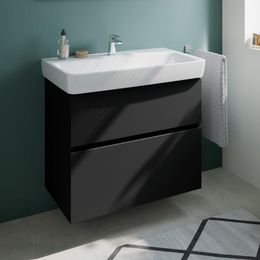 Geberit Renova Plan Waschtisch, evineo ineo5 evo Unterschrank B: 85 cm, 2 Ausz&uuml;ge, mit Griffmulde,, 501699008+BE0989BM,