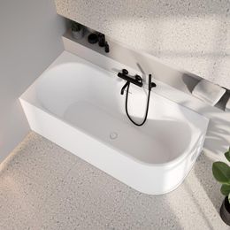 evineo ineo3 Eck-Badewanne mit Schlitz&uuml;berlauf L: 170 B: 75 H: 60 cm, Raumecke links, BE4082WM,