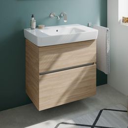 Geberit Renova Plan Waschtisch, evineo ineo5 evo Unterschrank B: 75 cm, 2 Ausz&uuml;ge, mit Griffmulde,, 501696001+BE0988OA,