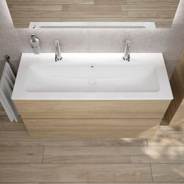 Duravit ME by Starck Doppelwaschtisch, evineo ineo5 evo Unterschrank B: 121 cm, 2 Ausz&uuml;ge, mit Griffmulde,, 236112AC24+BE0716OA,