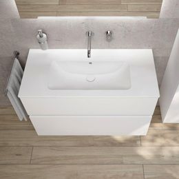 Duravit ME by Starck Waschtisch, evineo ineo5 evo Unterschrank B: 101 cm, 2 Ausz&uuml;ge, mit Griffmulde,, 233610AC60+BE0715WM,
