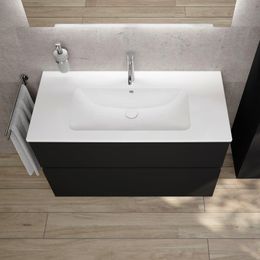 Duravit ME by Starck Waschtisch, evineo ineo5 evo Unterschrank B: 101 cm, 2 Ausz&uuml;ge, mit Griffmulde,, 233610AC00+BE0715BM,