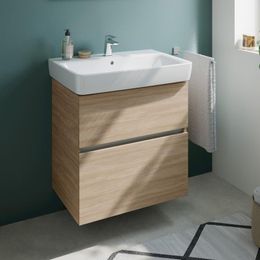 Geberit Renova Plan Waschtisch, evineo ineo5 evo Unterschrank B: 70 cm, 2 Ausz&uuml;ge, mit Griffmulde,, 501644001+BE0987OA,
