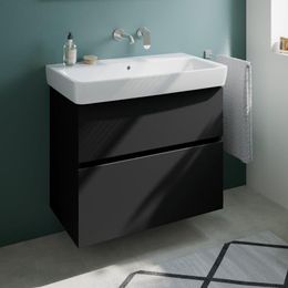 Geberit Renova Plan Waschtisch, evineo ineo5 evo Unterschrank B: 85 cm, 2 Ausz&uuml;ge, mit Griffmulde,, 501700001+BE0989BM,
