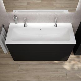 Duravit ME by Starck Doppelwaschtisch, evineo ineo5 evo Unterschrank B: 121 cm, 2 Ausz&uuml;ge, mit Griffmulde,, 236112AC24+BE0716BM,