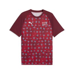 Trainingsshirt Puma "Schweiz Aufw&auml;rmtrikot Herren", Herren, Gr. XL, team regal rot wei&szlig;, Obermaterial: 100% Polyester, slim fit, Rundhals, Shirts
