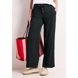 Stoffhose Street One, Damen, Gr. 34, L&auml;nge 30, schwarz (pine grove gr&uuml;n), Stoff, 59% Polyester, 40% Viskose, 1% Elasthan, unifarben, comfort fit lang, Hosen Stoffhose, High Waist