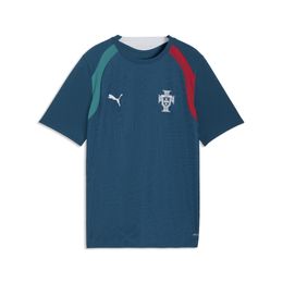 Trainingsshirt Puma "Portugal Trainingstrikot Jugendliche", Jungen, Gr. 140, ocean tropic silber mist blau gray, Obermaterial: 100% Polyester. Rippe: 100% Polyester. Einsatz: 100% Polyester, clean, regular fit, Rundhals, Shirts