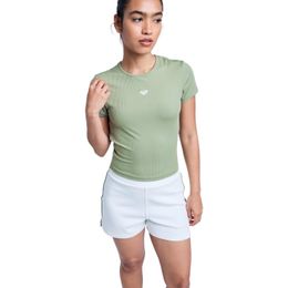 T-Shirt Roxy "Rise & Vibe", Damen, Gr. L, gr&uuml;n (olivgr&uuml;n), Obermaterial: 80% Polyester, 20% Elasthan., Shirts T-Shirt