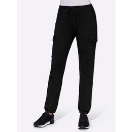 Jogger Pants Classic Basics, Damen, Gr. 38, Normalgr&ouml;&szlig;en, schwarz, 100% Baumwolle, unifarben, lang, Hosen