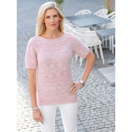 Kurzarmpullover Classic Basics "Pullover", Damen, Gr. 38, rosa (ros&eacute;), 98% Polyacryl, 2% metallisierte Fasern, meliert, Pullover
