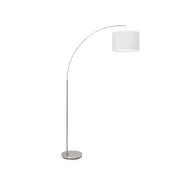 Brilliant Lampe Clarie Bogenstandleuchte 1,8m eisen/wei&szlig; 1x A60, E27, 60W, geeignet f&uuml;r Normallampen (nicht enthalten) Mit Fu&szlig;schalter